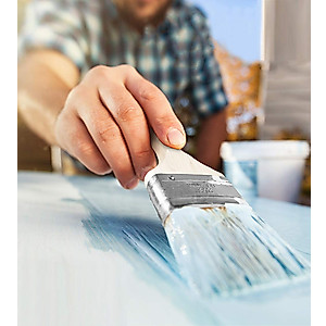 ETERNA 6Pack Household Chip Paint Brush 1inch 2inch 3inch Natural Bristles Wooden Handle Flat Brushes Set for Painting, Glue, Oil, Acrylic, Stain