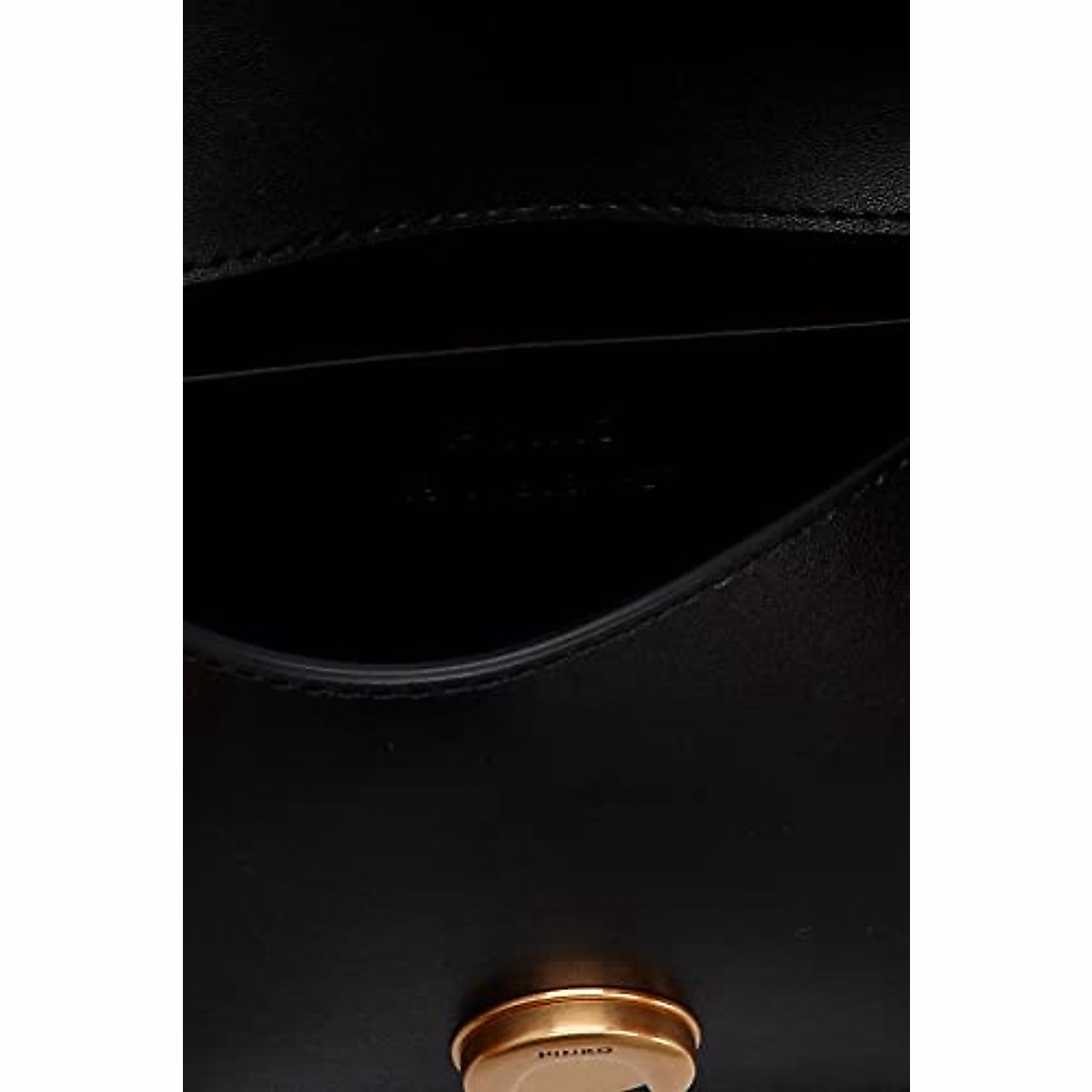 Pinko MINI CROSSBODY BAG IN BLACK LEATHER WITH GOLD LOVEBIRDS LOGO BUCKLE AND CHAIN ​​SHOULDER STRAP 100048A0F1