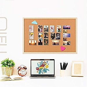 Cork Board Photo Wall, Home Pushpin Board, Message Board, Wall-Mounted Bulletin Board for Office or Classroom, Note Board