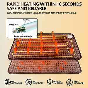 Heating pad for Back, Neck, Shoulder, Abdomen, Knee and Leg Pain Relief, Mothers Day Gifts for Women, Men, Dad, Mom, Auto-Off,Machine Washable,Moist Dry Heat Options,Extra Large 12"x24"