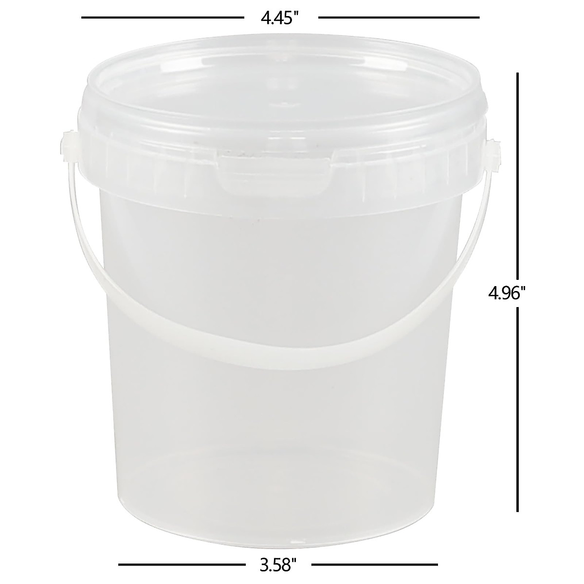 Innouse 10 Packs Clear Plastic Food Storage Containers, 0.8 L Round Ice Cream Bucket with Lid
