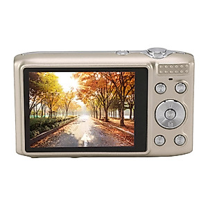 4K Digital Camera, 16X Zoom Compact Camera for Travel (Gold)