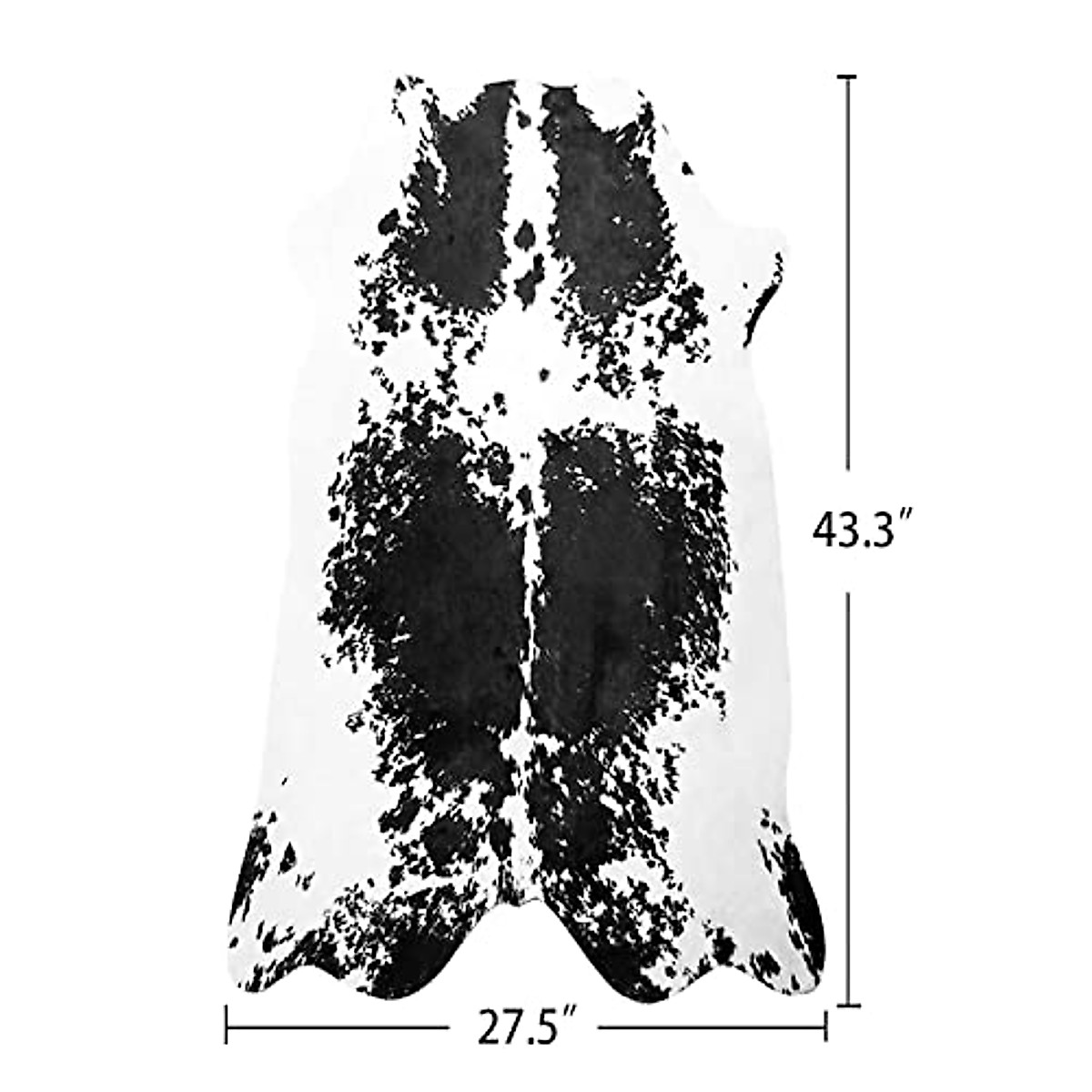 Terrug Cow Print Rug Black 2.3 x 3.6 Feet Faux Cow Hide Rug Animal Printed Area Rug Carpet for Home