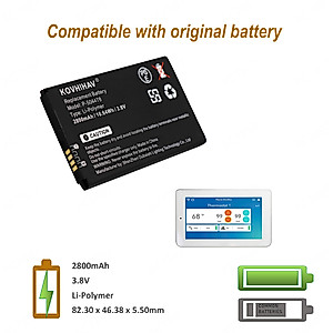Replacement Battery for ADT Command Secondary Color Touchscreen Keypad,fits P-504478 2800mAh 3.8V