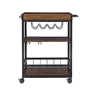 Linon Austin Kitchen Cart, 30.5"W x 18.13"D x 36.25"H, Black