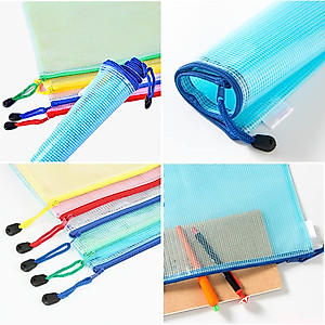 DoTebpa 25 Pcs 5 Colors Small Plastic Zip Document,Clear Plastic Pouch with Zipper for Receipt,Check,Pencil,Mini Tool