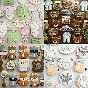 8 Pack Woodland Cookie Cutter Set - Forest Animal Cookie Biscuit Cutters for Baby Shower, Woodland Creatures Baking Molds Stainless Steel Birthday Party Favors