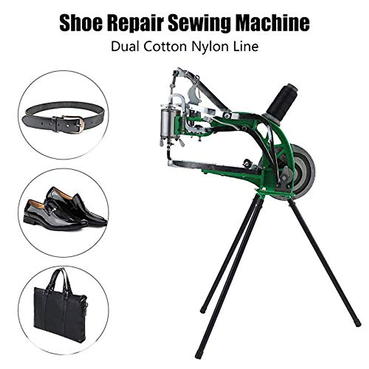Shoe Repair Machine Hand Cobbler Sewing Machine dual Cotton Nylon Line Sewing Machine Manual Leather Machine for Shoes Cloth Bags