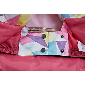 WOWULOVELY Girl's Winter Skisuit Thicken Warm Hooded Snowsuit Toddler Ski Jacket Pants Set(FB,Black,10)