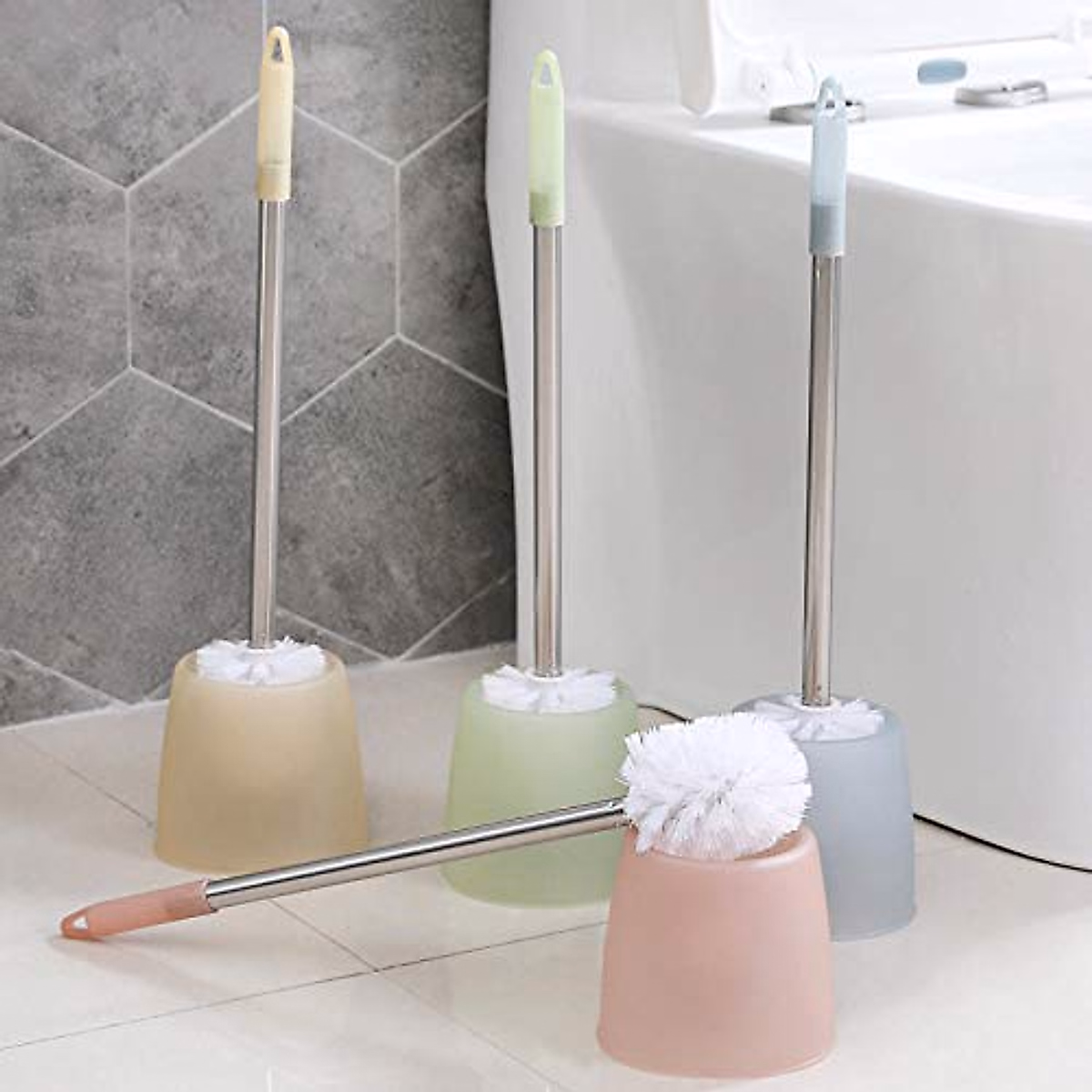 SPOUR Bathroom Toilet Bowl Brushes,Floor Standing/Mounted Wall Toilet Brush,Deep Cleaner Toilet Brushes,for Bathroom Toilet-Blue