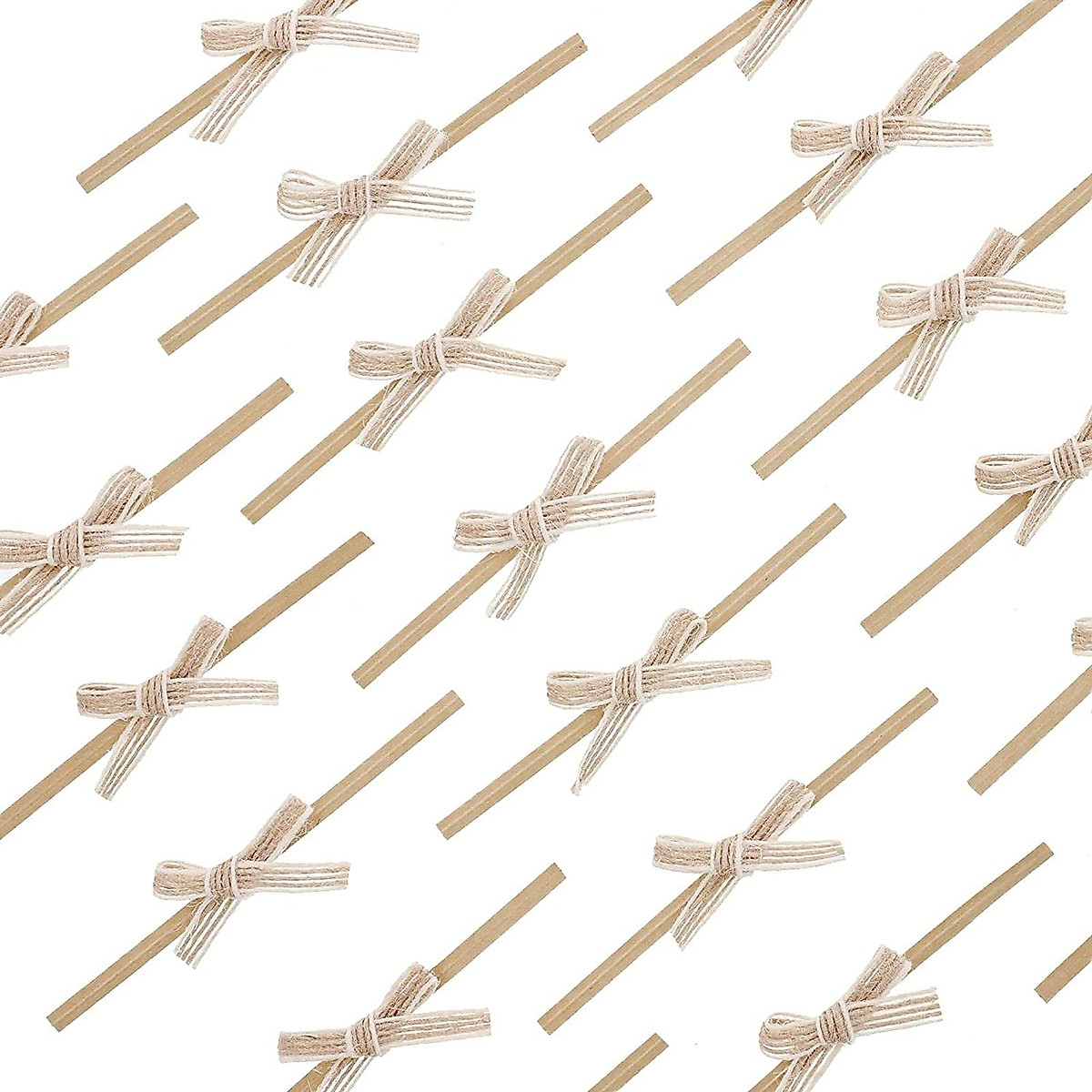 Bright Creations Mini Jute Burlap Twist Tie Craft Bows (60 Count)