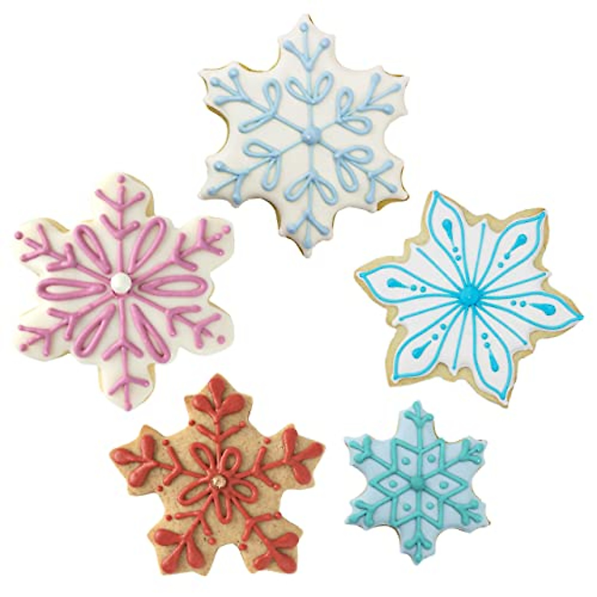 Snowflake Cookie Cutters 5-Pc Set Made in USA by Ann Clark, 3.25", 3.5", 4", 4.25", 4.5"