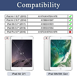 Soke Case for iPad 6th/5th Generation 2018/2017, [Slim Trifold Stand + Auto Wake/Sleep], Premium Protective Hard PC Back Cover for Apple 9.7-Inch iPad Air 2 & Air 1 (Navy)