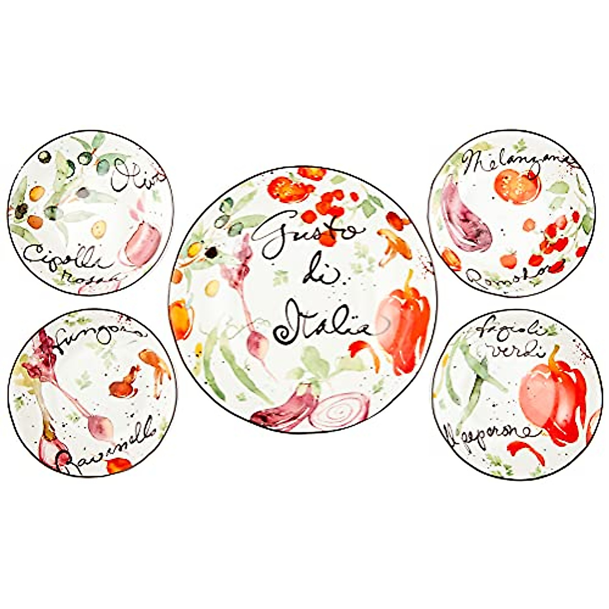 Certified International Corp Certified International Melanzana Pasta Set, Multicolored, 5 Piece