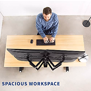 VIVO Full Motion Aluminum 17 to 32 inch Quad Monitor Desk Mount Stand with Articulating Arm Joints, Fits 4 Screens, Max VESA 100x100, STAND-V104Y