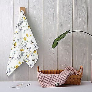 Hand Towel Spring Flower Bumble Bee for Bathroom Kitchen Microfiber Fingertip Bath Towels 12 x 27.5 Inch Soft Decorative Home Hotel Gym Laundry Room