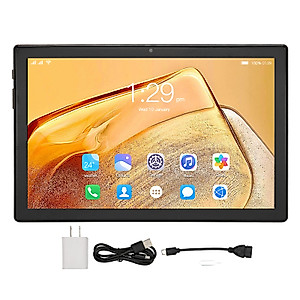 Septpenta 10 Inch Tablet, 2.0Ghz High Efficiency 8 Core Processor, 6Gb RUNning Memory 256Gbrom, IPS Screen Dual Speaker, 7000Mah Battery Dual Card Slot, Android 11 100 240V(Gold)