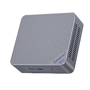 Beelink Dual 2.5GbE Network- Triple 4K Displays- 16GB DDR5 Mini PC, Intel 12th Core i3 N305 EQ12 Pro Support AV1 deconding, 500GB PCIex1 SSD, WIFI6, BT5.2, Office, Openwrt Mini Computers Grey