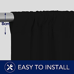 PureFit Black Backdrop Curtains for Parties, Birthday, Photoshoot, Wedding, Pooja – Non-Reflective Background Curtains for Decoration, Velvety Soft Long Drapes, 5×10 ft, Set of 2 Panels