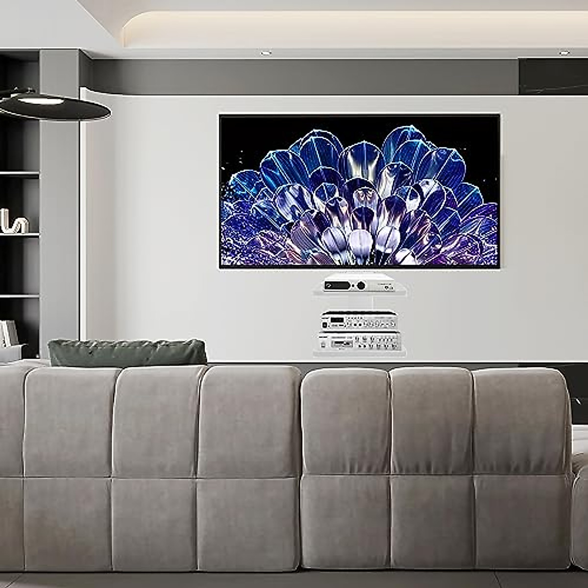 Siondoux Floating Entertainment Shelf - Wooden DVD & TV Shelf for Wall, Perfect for Projector, PS5, DVD Player, Game Console, Cable Box