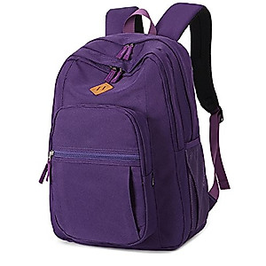 abshoo Girls Solid Color Backpack For College Women Water Resistant School Bag (Purple)