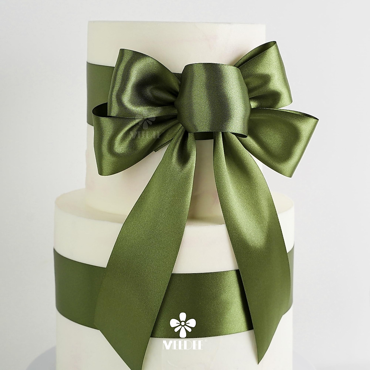 MEEDEE Moss Satin Ribbon 2 Inch Dark Green Ribbon Lux Satin Double Faced Ribbon by 25 Yards Silk Ribbon Green Satin Ribbon for Gift Wrapping, Satin Weddings, Flower Bouquet, Holiday Decorating