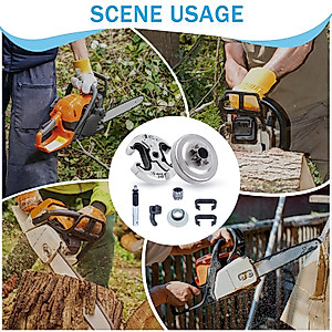 Adefol .325" 7T Clutch Drum 8pcs Kit For Husqvarna 340 345 350 Chainsaw Replacement Parts with Clutc, Spring, Needle Bearing, Oil Pump,Worm Gear, Oiler for 578097901, 503931801, 537110503 Accessories