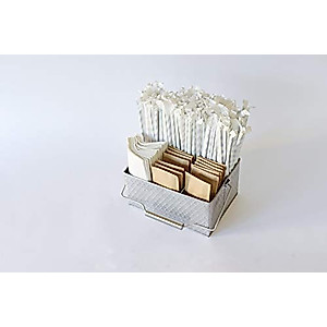 TableCraft 10040 S/S Lattice 4-Compartment Flatware Caddy