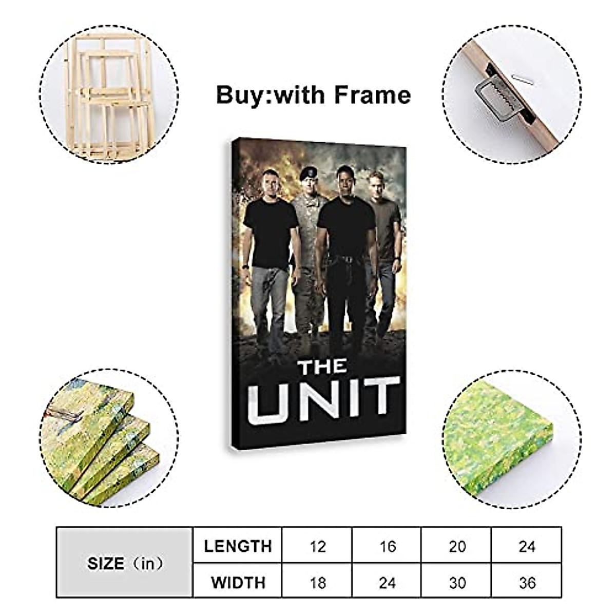 The Unit TV Series Poster Classic Restaurant Corridor Decoration 3 Canvas Poster Wall Art Decor Print Picture Paintings for Living Room Bedroom Decoration Frame:16×24inch(40×60cm)
