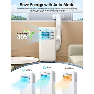 Portable Air Conditioners,Grelife 8000BTU 4-in-1 AC Unit with Fan,Heat&Dehumidifier,Powerful Cooling up to 350 sq.ft,Portable AC with Smart/Sleep Mode,LED Display,Remote Control,48dB Quiet,24H Timer