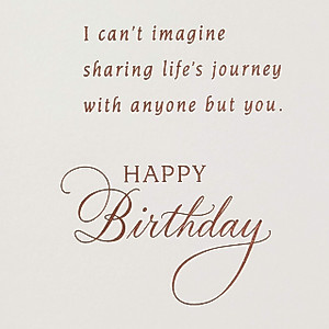 Hallmark Birthday Card for Wife (Roses with Pattern), Red, Blue