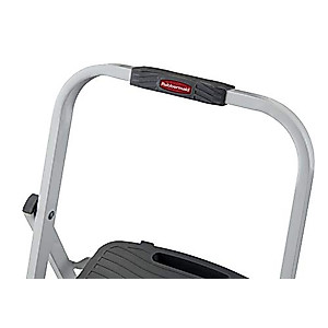 Rubbermaid 3-Step Steel Ladder, Folding Step Stool with Hand Grip and Non-Slip Feet, White, Tested to ANSI US Safety Standards, No Assembly Required (Amazon Exclusive)