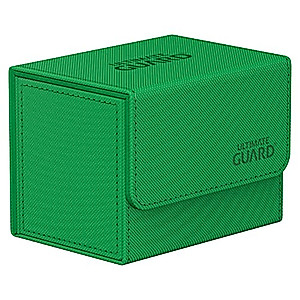 Ultimate Guard Sidewinder 80+, Deck Box for 80 Double-Sleeved TCG Cards, Green, Magnetic Closure & Microfiber Inner Lining for Secure Storage