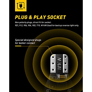 AUXITO 912 921 LED Bulb for Backup Light Reverse Lights High Power 2835 15-SMD Chipsets Error Free T15 906 922 W16W Bulbs, 6000K White (Upgraded, Pack of 2)