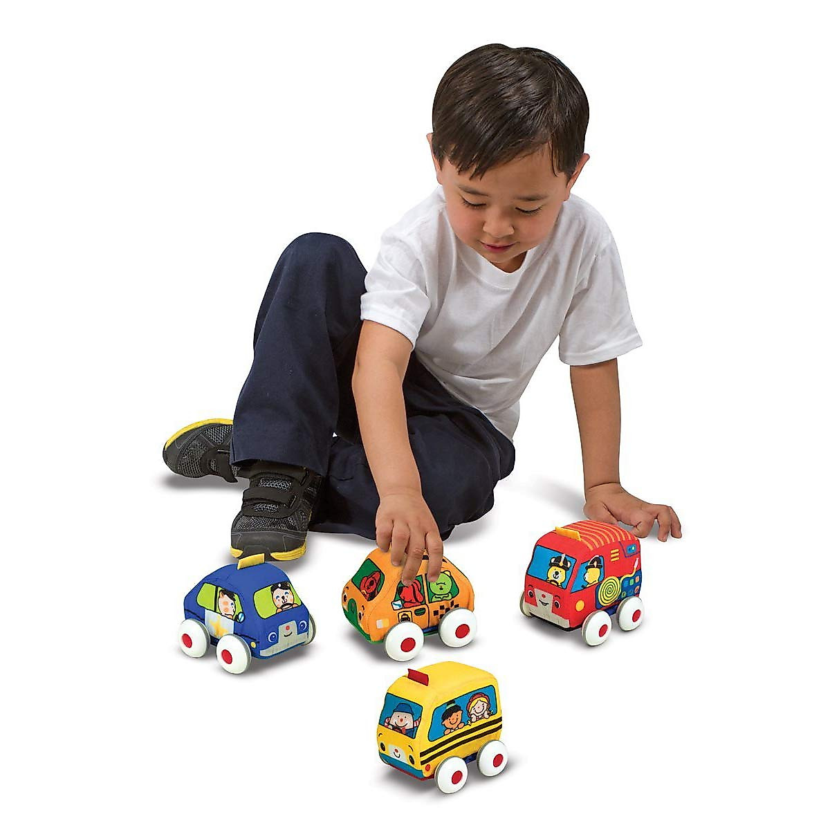 Melissa & Doug Pull-Back Vehicle: K's K i d s Series Learning Toy Set Bundle with 1 Theme Compatible M&D Scratch Fun Mini-Pad (09168)