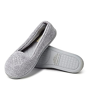 Dearfoams Women's Rebecca Lightweight Cozy Memory Foam Closed Back Slipper with Wide Widths, Sleet Chenille, 9-10