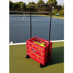 Tourna Ballport Deluxe Tennis Ball Hopper with Wheels - Blue