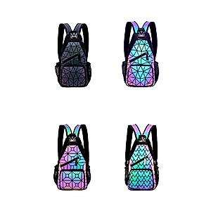 Chic Boutique De Mode Geometric Luminous Purses Handbags Holographic Crossbody Shoulder Bag (Backpack 3)