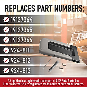 Center Console Lid Replacement Kit Gray - Replaces 924-811, 19127364, 19127365, 19127366 - Compatible with Chevy, GMC and Cadillac Vehicles - Silverado, Avalanche, Tahoe, Sierra - Armrest Hinge Latch