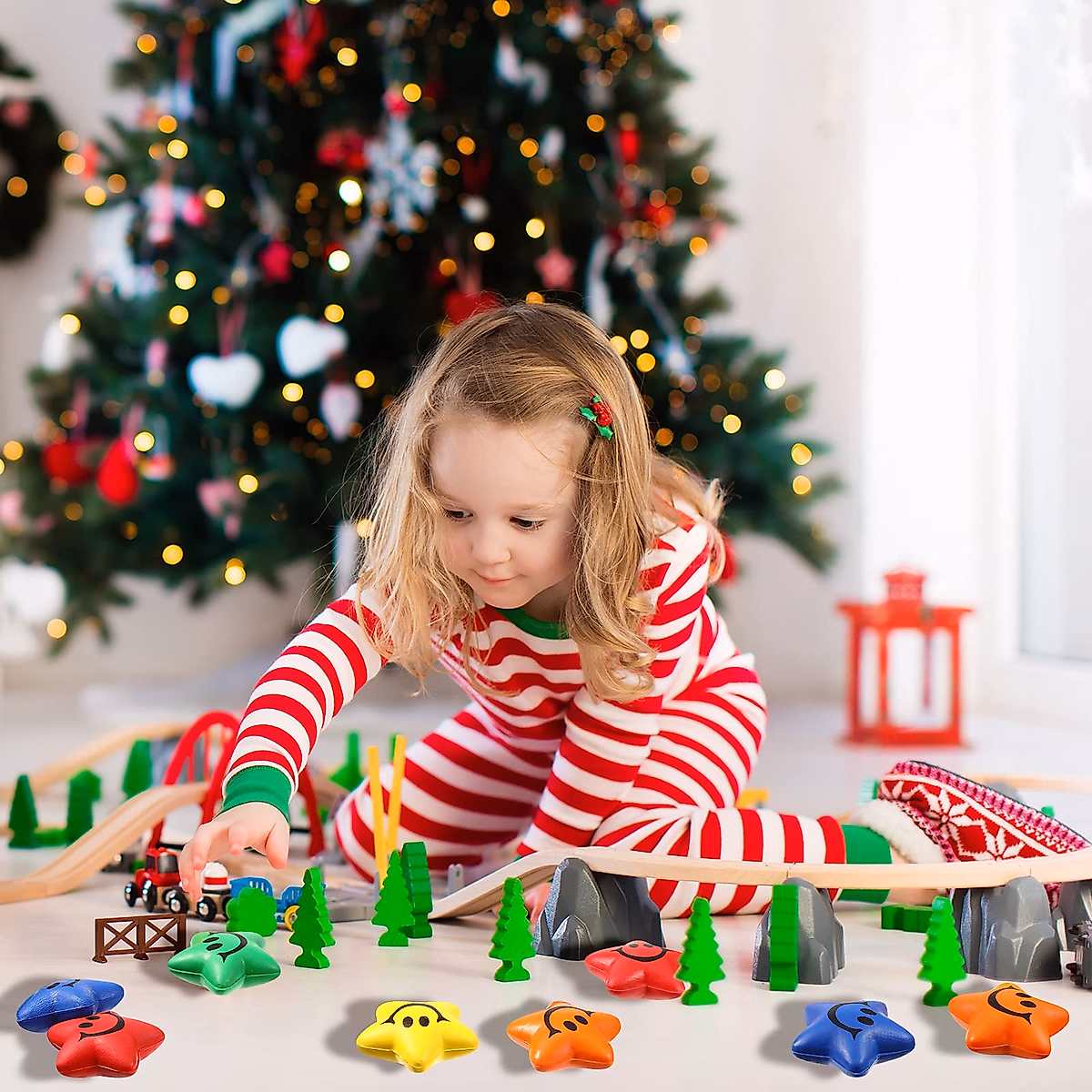 Civaner 90 Pcs Star Smile Face Stress Balls Mini Star Foam Balls Smile Funny Face Toys Relief Star Smile Balls for School Carnival Reward Student Prizes Party Favor Toy, 5 Colors