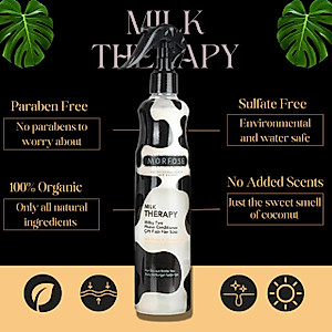 Morfose Professional Milk Therapy Two Phase Leave-in Conditioner for Dry, Damaged, or Brittle Strands, 12 Essential Amino Acids, Repairs and Protects, Damage, and Split Ends, 13.52 Fl Oz