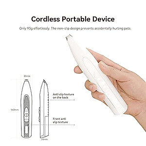 PAWBBY Dog Paw Trimmer, Dog Clippers, Cordless Cat and Small Dogs Clipper, Low Noise Electric Mini Pet Grooming Clippers for Trimming The Hair Around Face, Paw Pads, Eyes, Ears, Rump