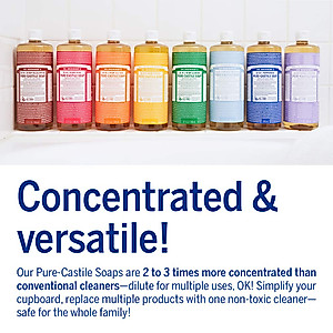 Dr. Bronner's - Pure-Castile Liquid Soap (Baby Unscented, 32 ounce) - Made with Organic Oils, 18-in-1 Uses: Face, Hair, Laundry and Dishes, For Sensitive Skin and Babies, No Added Fragrance, Vegan