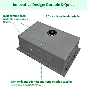 EcoChannels Kitchen Sink, 25 x 22 Inch Drop in Kitchen Sink Stainless Steel Topmount Kitchen Sink Workstation Sink Single Bowl