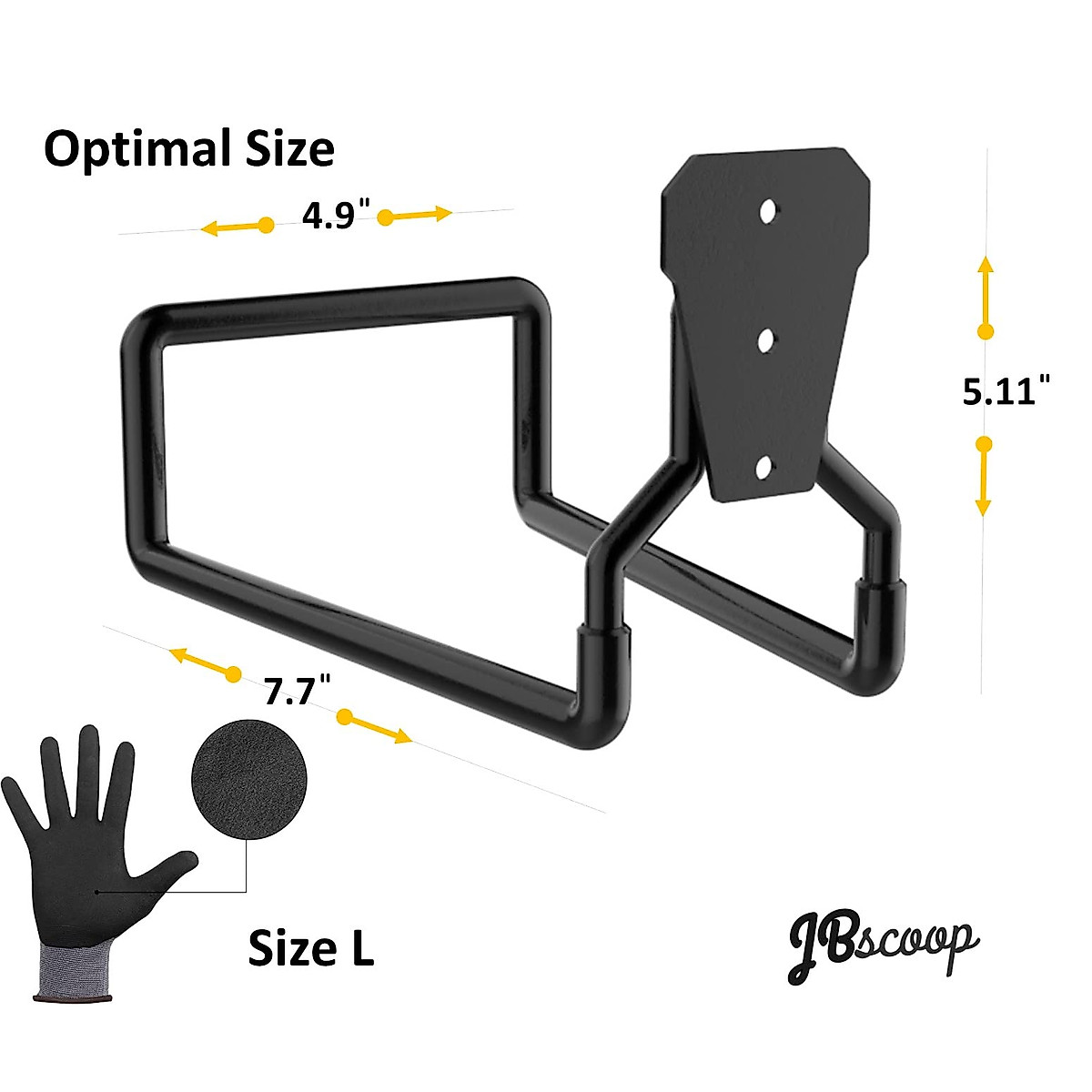 JBscoop Garden Hose Holder - Heavy Duty Hose Hanger, Wall Mounted Water Hose Holder for Outdoor/Indoor Use in Yard, Metal Durable Hose Hooks, Ideal for Water Hose Storage
