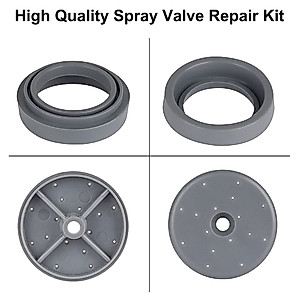 KOLLNIUN Spray Valve Repair Kit 1.42 GPM Pre-Rinse Spray Face and Bumper for All Commercial Faucet Sink Dish Sprayer Valve, Bumper and Screw Repair Kit, Gray