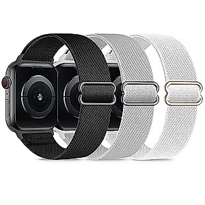 Laband Nylon Band Compatible with Kids Apple Watch Ultra Series 8 7 6 5 4 3 SE SE2,Soft Loop Strap for iWatch Boy Girl Small Wrist(Black+White+Light Grey).