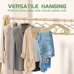 APRTAT Bamboo Hangers 20 Pack - Durable & Slim Coat Hanger - Suit Hangers with 360-Degree Rotatable Hook, Suit Hangers for Clothes, Jacket, Shirt, Tank Top, Pant (Natural-1, 20)