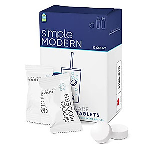 Simple Modern Cleaning Tablets for Water Bottles, Tumblers, Coffee Mugs, Stainless Steel Drinkware, 12 Pack