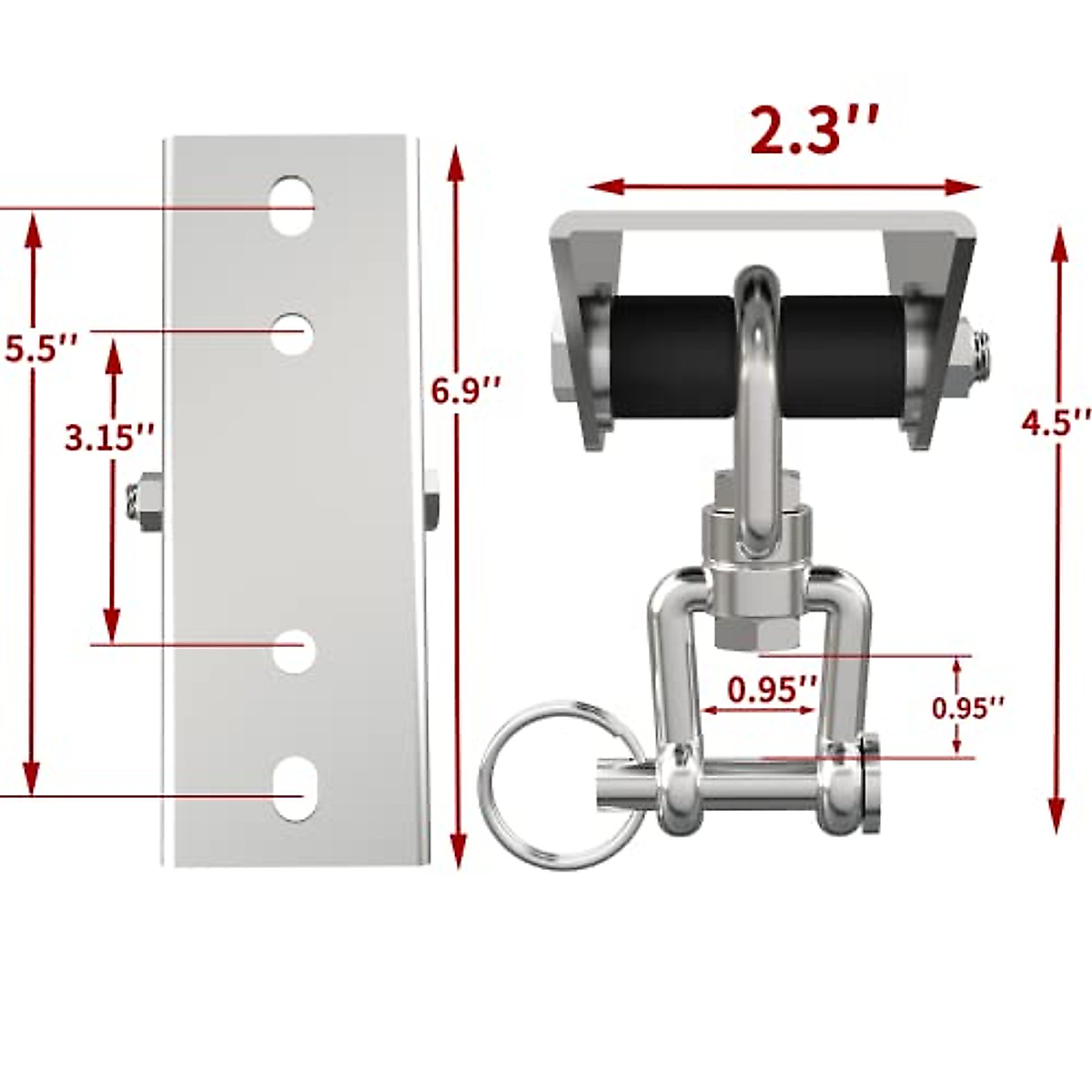 Heavy Bag Hanger, Punching Bag Hook Hangers Brackets With Custom silent nylon bushing 360° Rotation Wood Beam Holder Body Weight Strength Training Systems, Aerial Yoga Swing &Hammock,Resistance Band